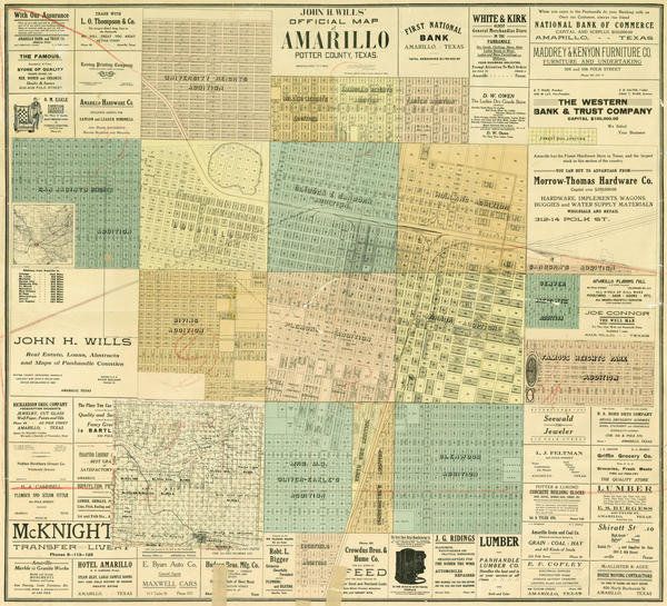 John H. Wills' Official Map of Amarillo, Potter County,