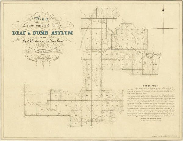 Map of Asylum Lands - Eastland and Comanche Counties, 1857
