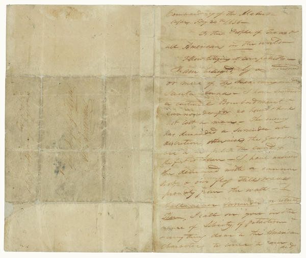 Letter from the Alamo to the People of Texas and All
