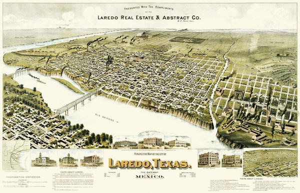 Perspective Map of the City of Laredo, Texas, the Gateway