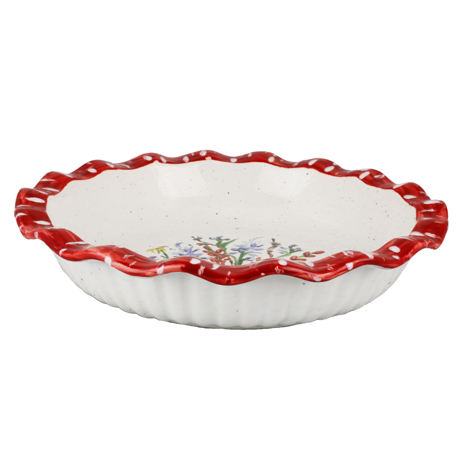 Wildflower Hand-Painted Ceramic Pie Dish
