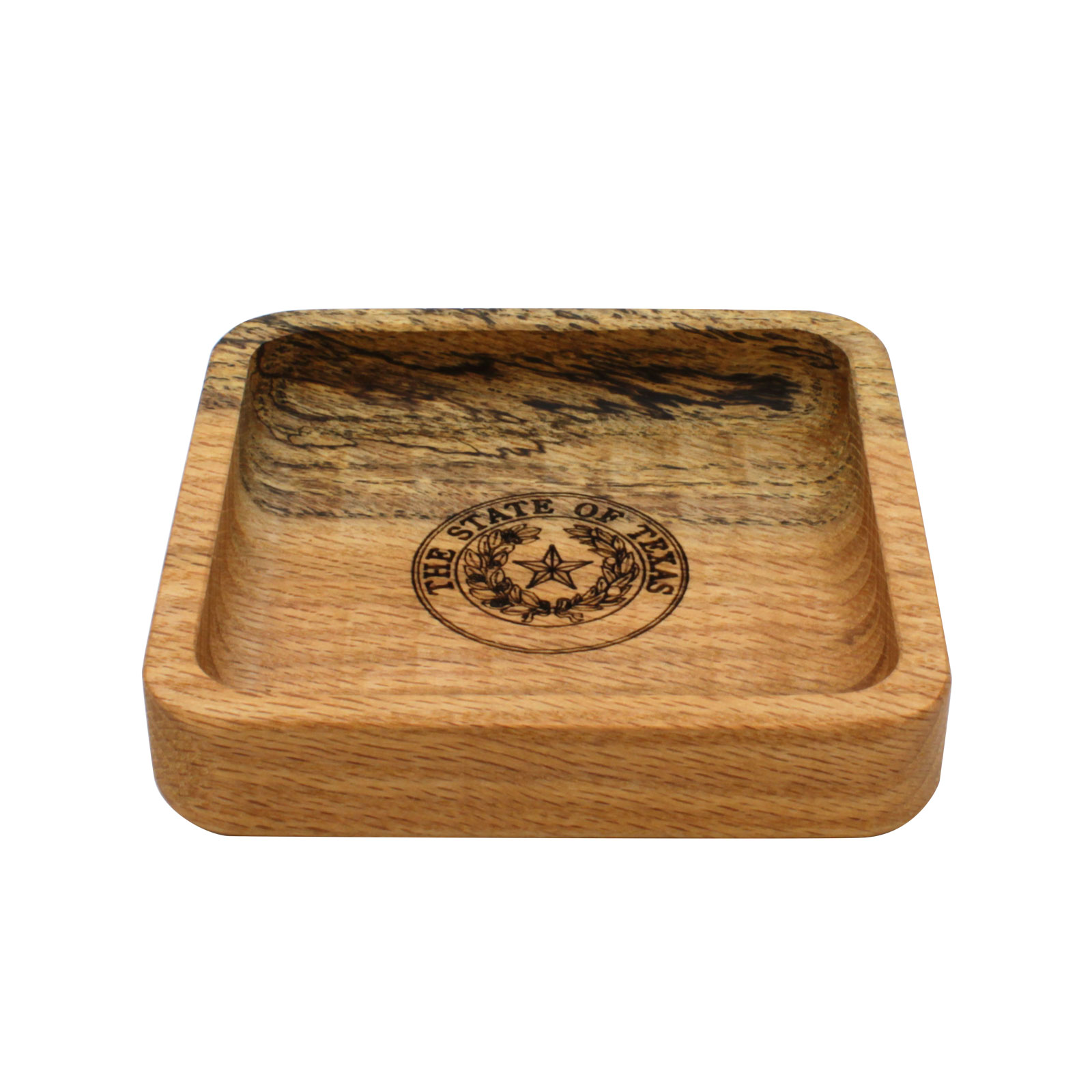 Texas State Seal Etched Capitol Wood Tray - Small