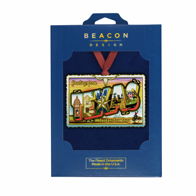Vintage Texas Postcard Ornament