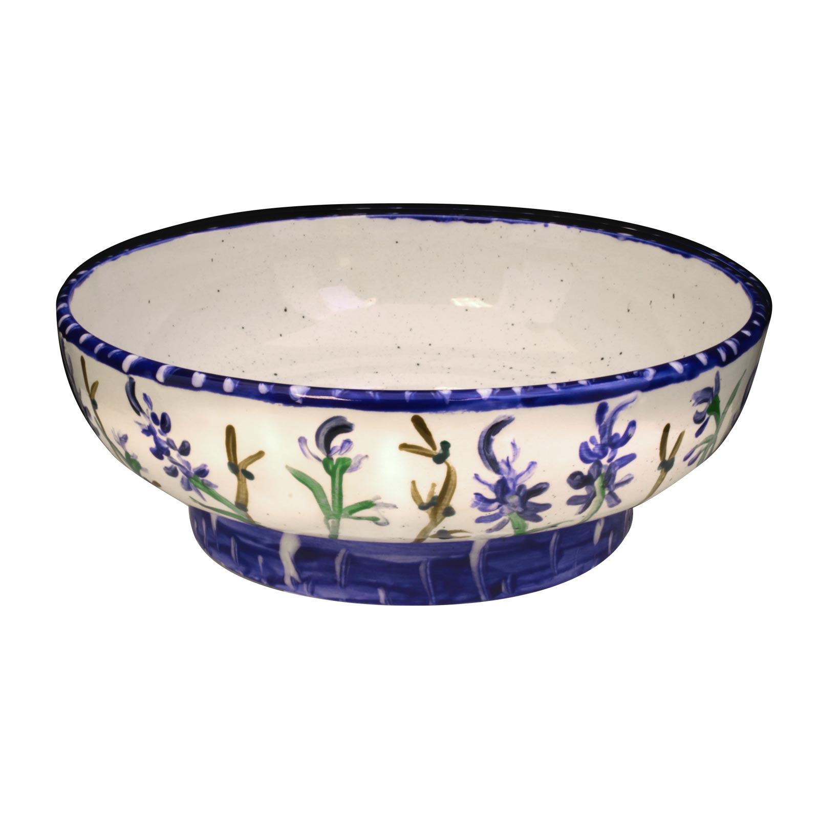 Hand-painted Bluebonnet Footed Bowl