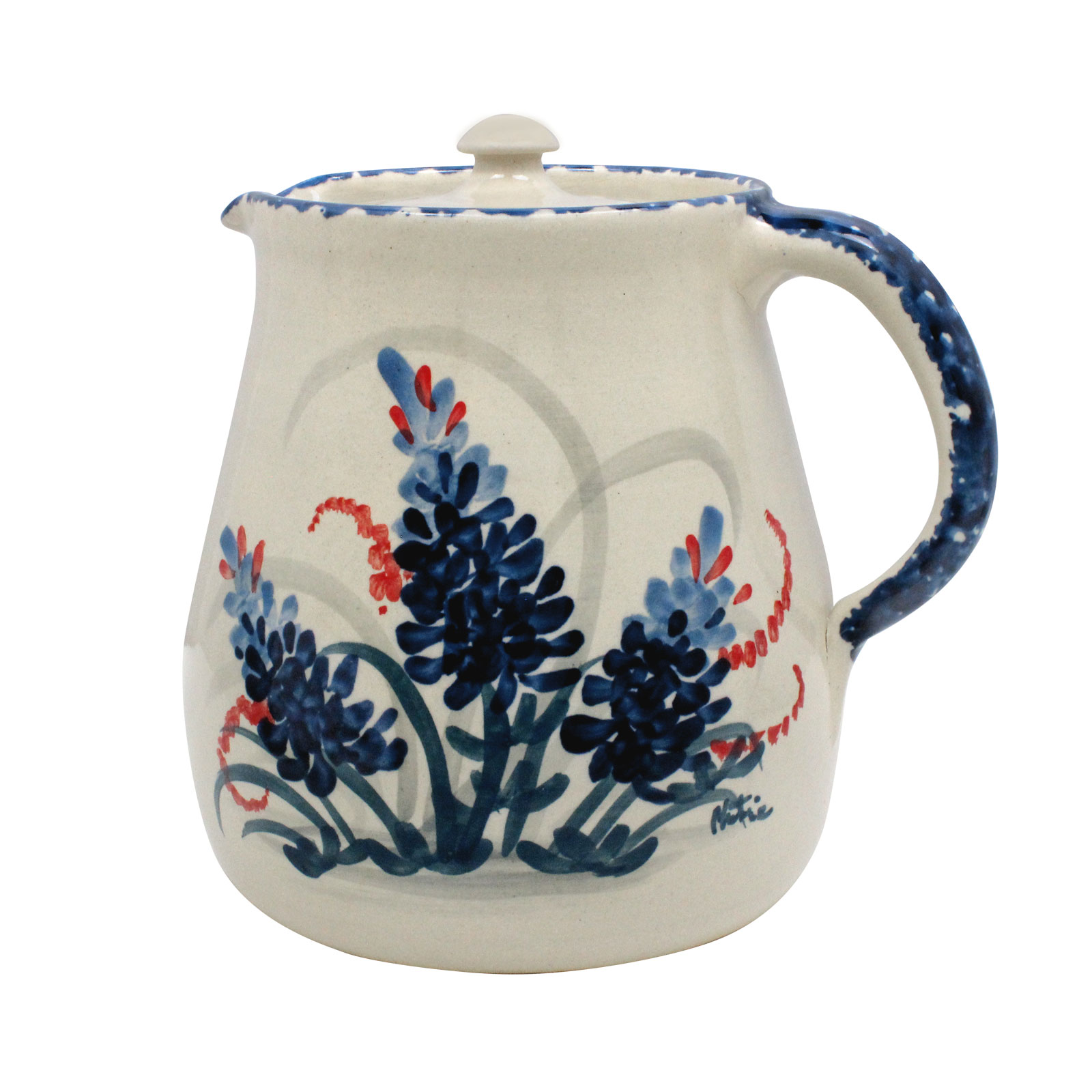 Bluebonnet Handmade Tea Pitcher With Lid