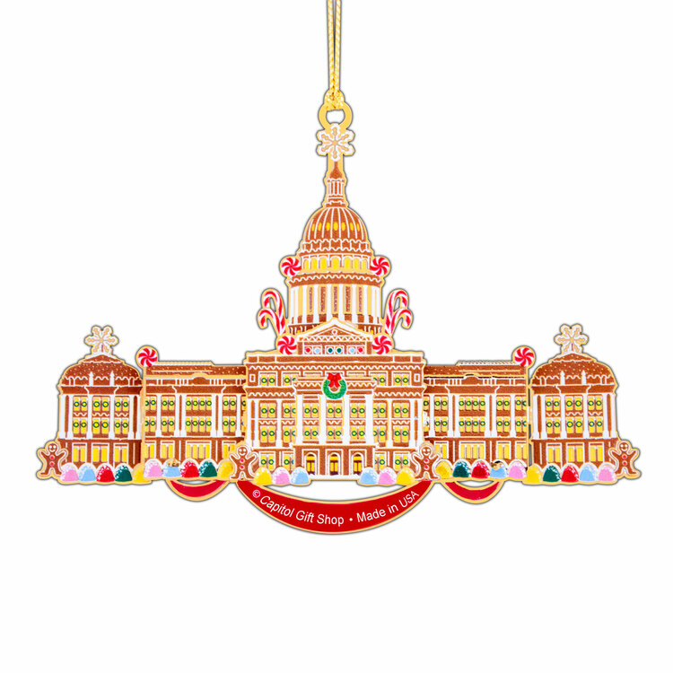 Gingerbread Texas Capitol Ornament