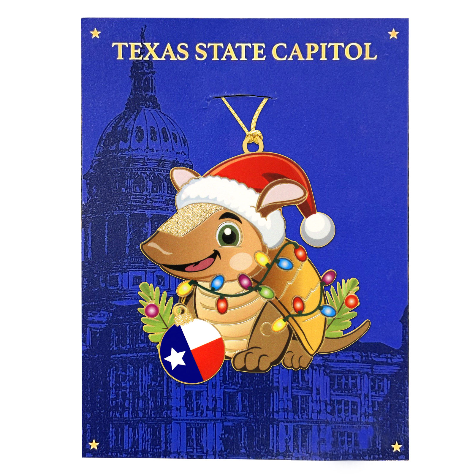 Texas Holiday Armadillo Ornament
