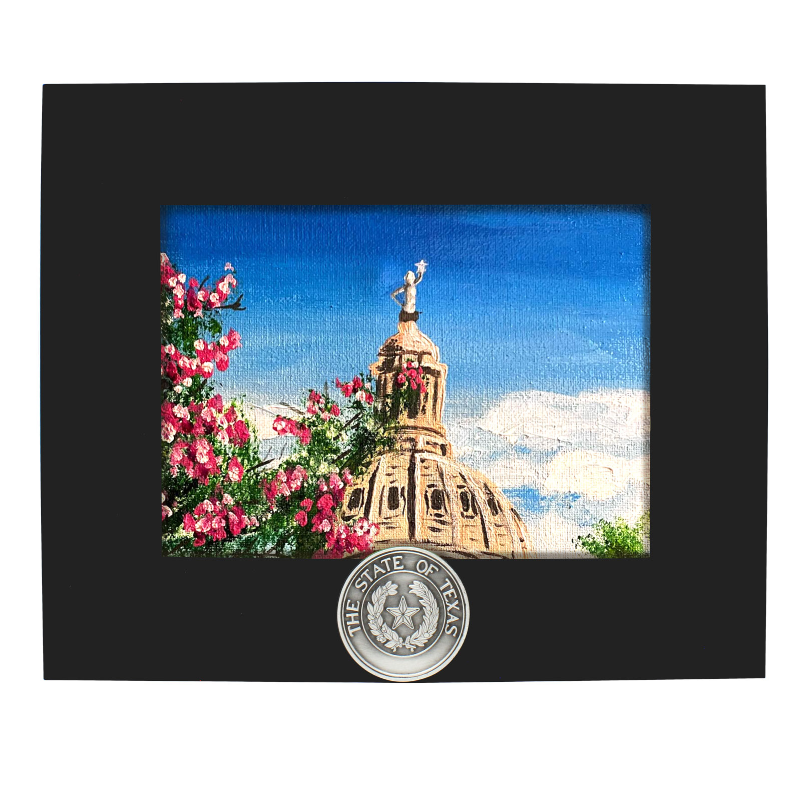 Texas State Seal Picture Frame - Black- 5x7 Horizontal