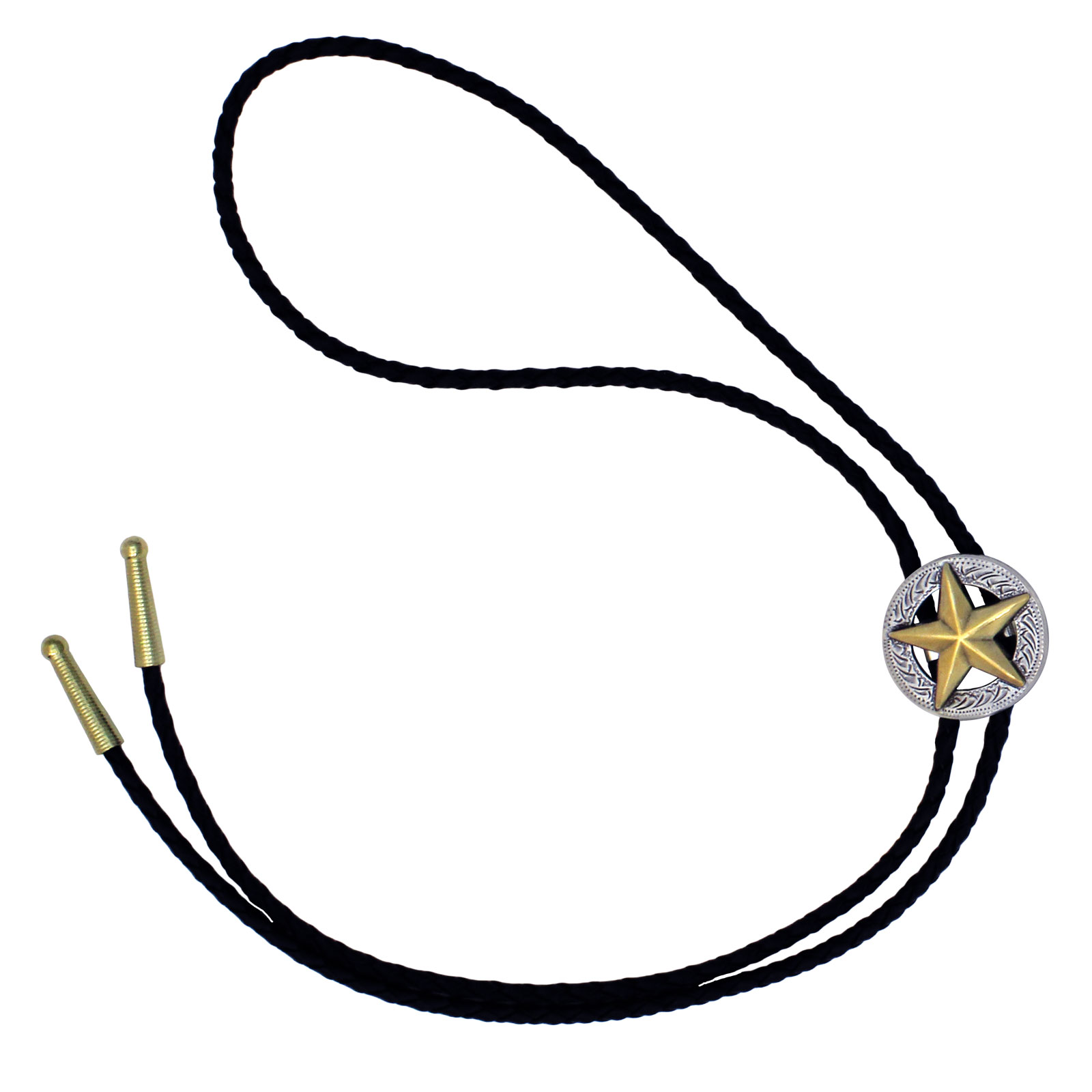 Gold Texas Star Bolo Tie