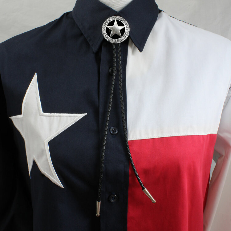 Antique Silver Lone Star Bolo Tie